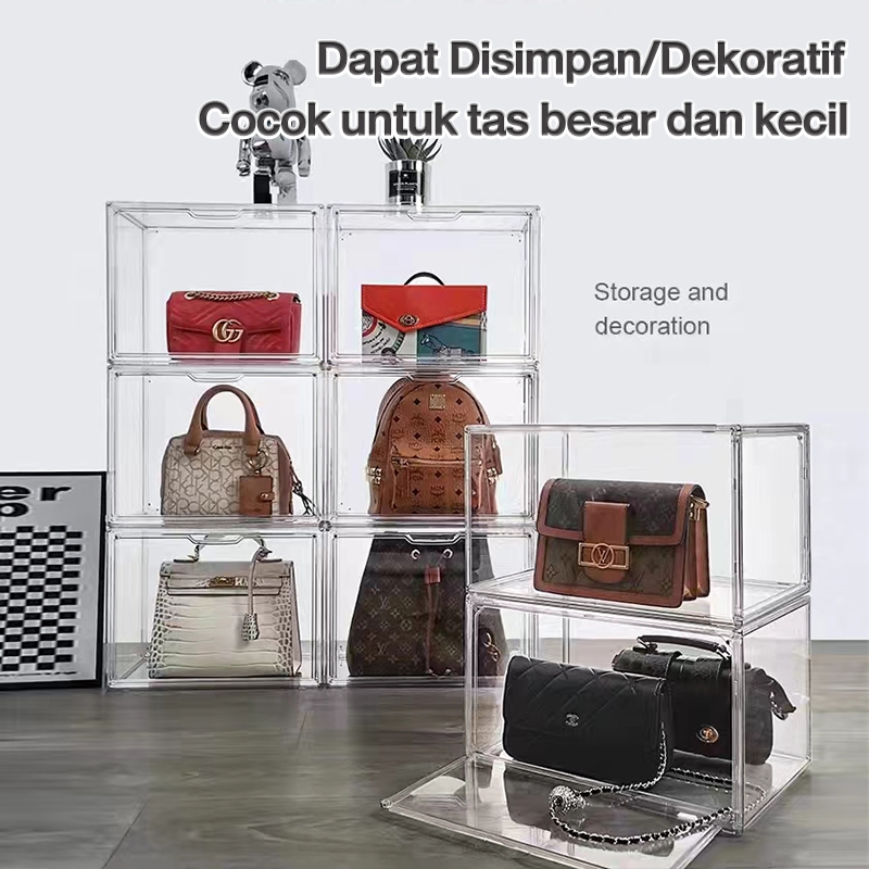 Jual Transparent Acrylic Storage Bags Organizer Kotak Penyimpanan Kotak ...
