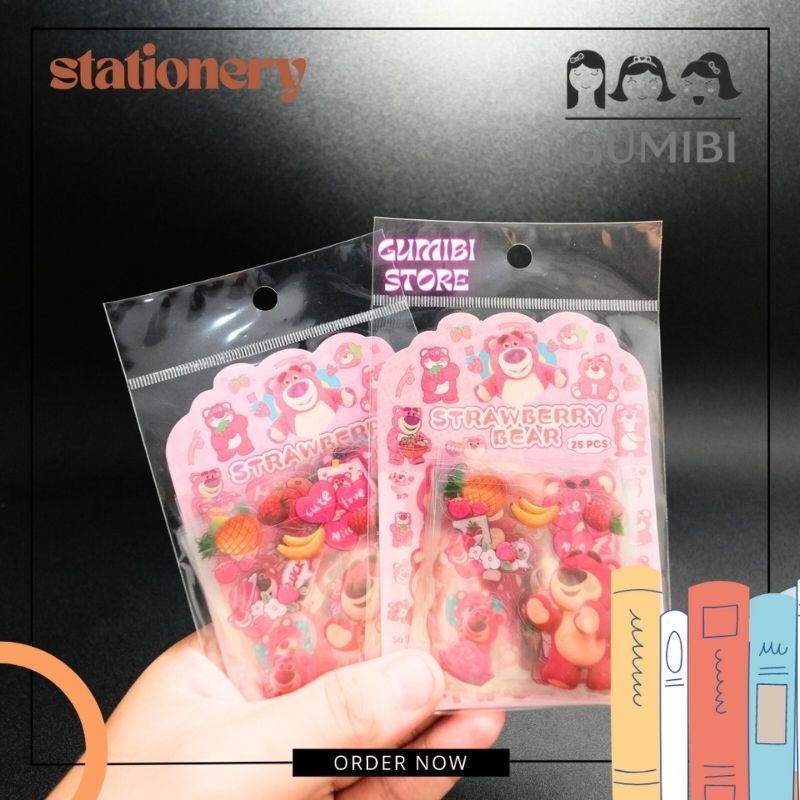 Jual STIKER 25 LEMBAR LOTSO STIKER LOTSO STIKER TEMPEL BERUANG PINK ...