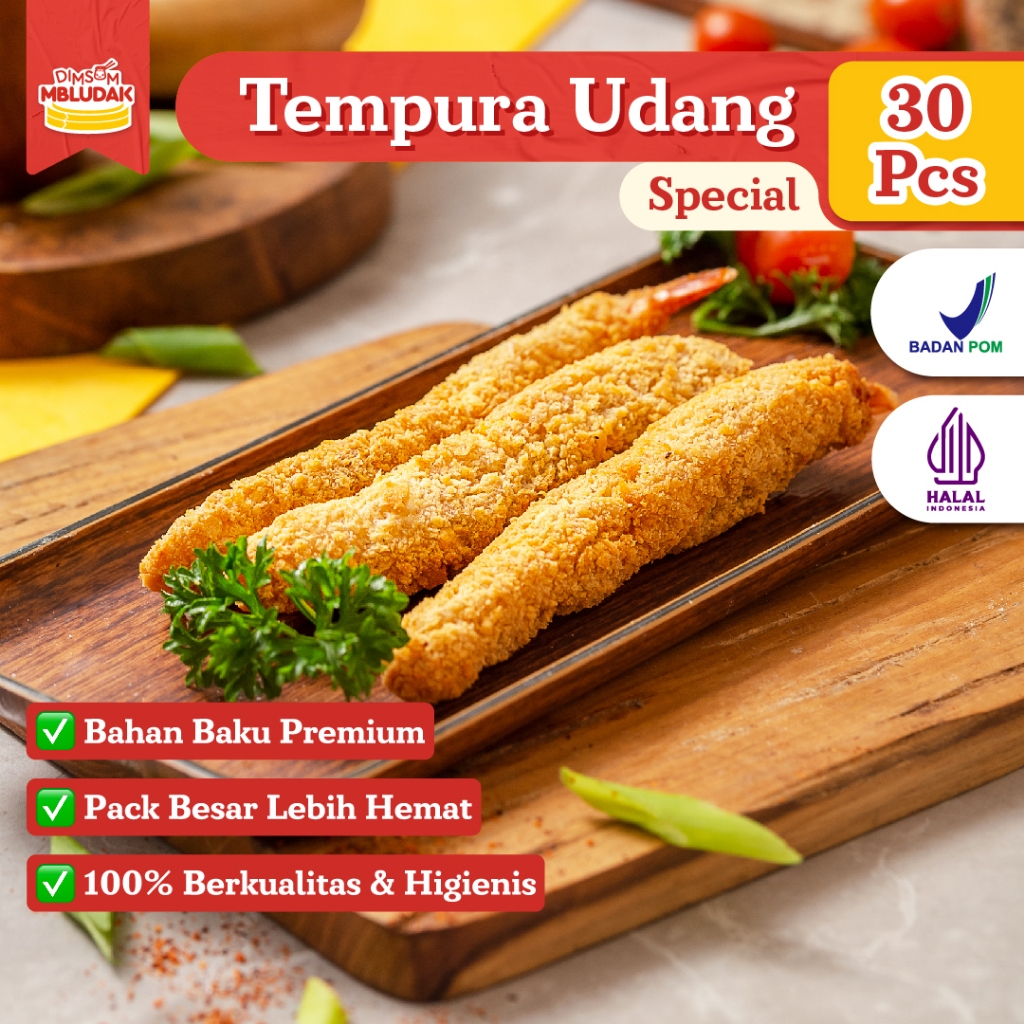 Jual Dimsum Mbludak Tempura Udang Frozen Dimsum Special Halal 30 Pcs ...