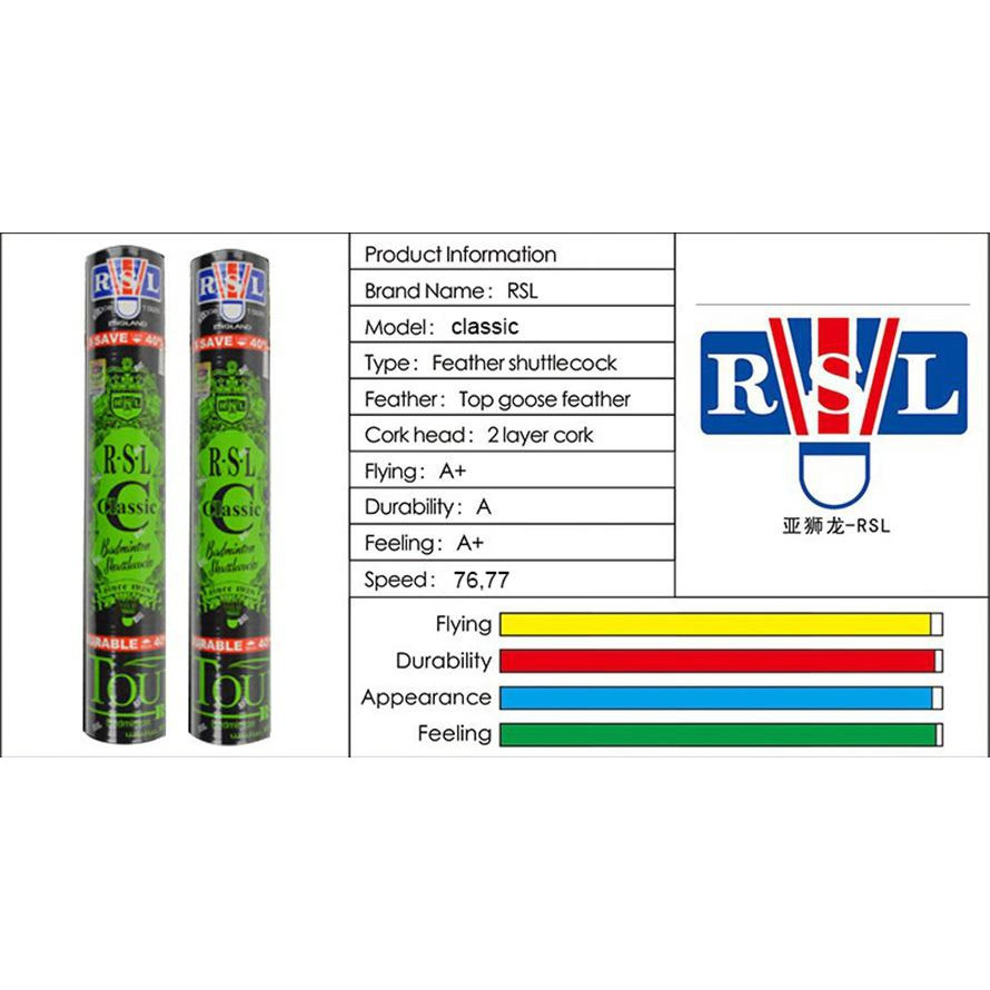 Jual Shuttlecock RSL Original Green classic | Shopee Indonesia