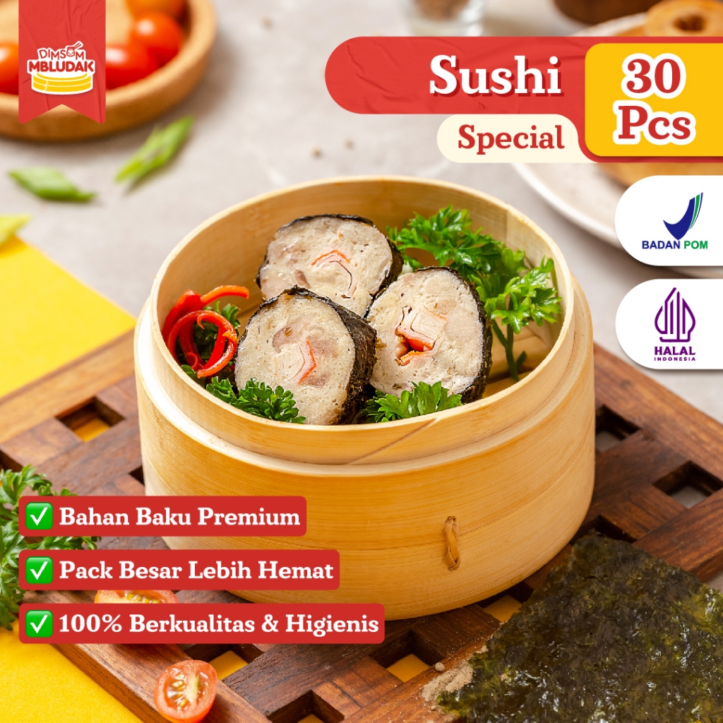 Jual Dimsum Mbludak Sushi Frozen Dimsum Special Halal 30 Pcs | Shopee ...