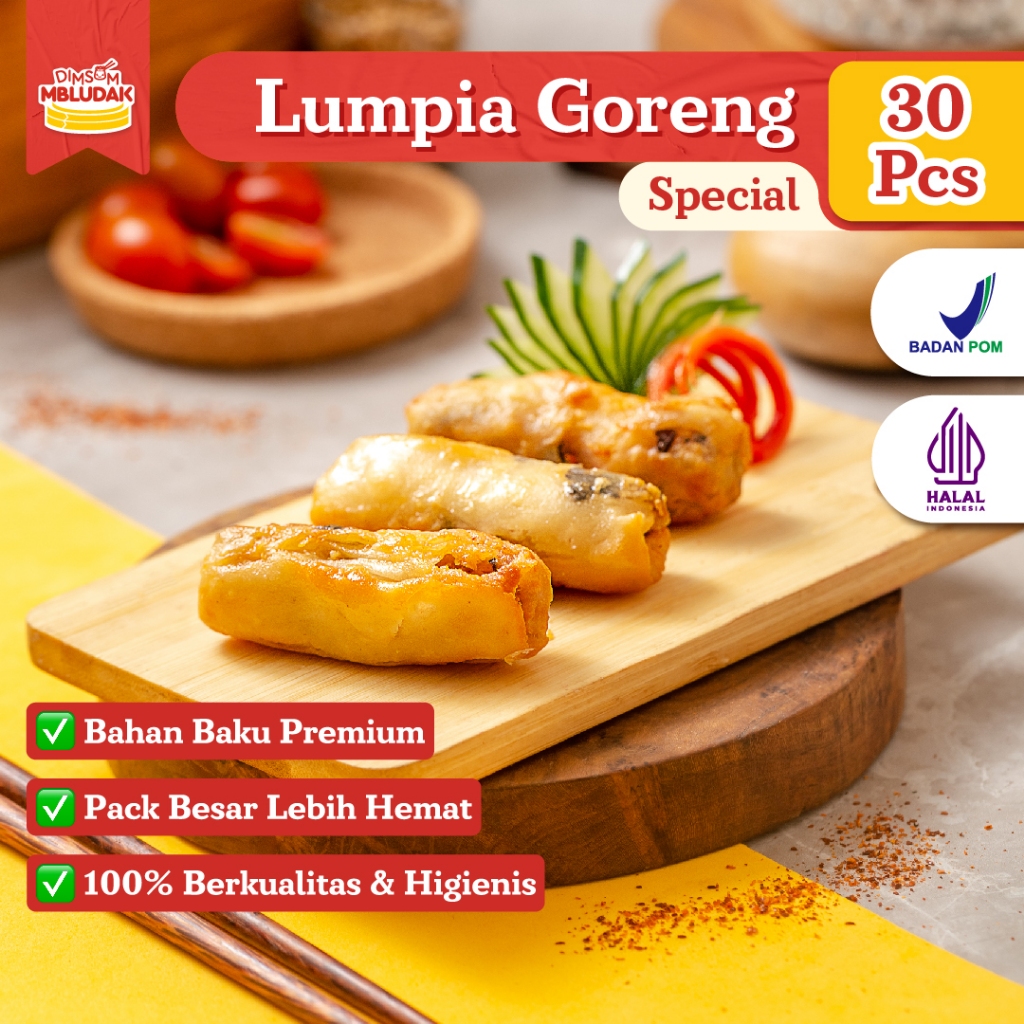 Jual Dimsum Mbludak Lumpia Goreng Frozen Dimsum Special Halal 30 Pcs ...