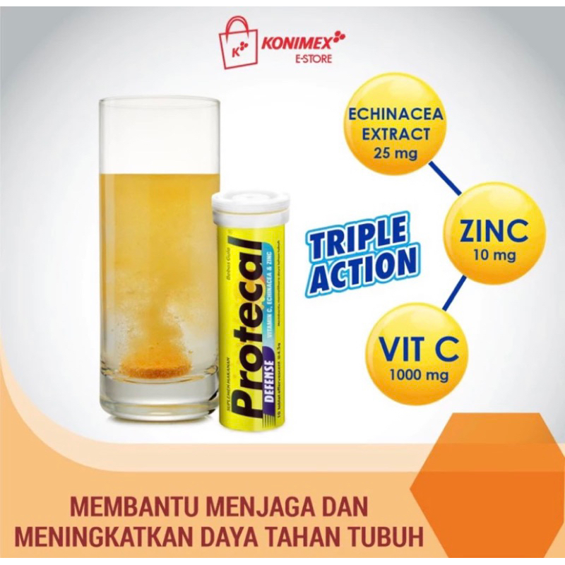 Jual PROTECAL DEFENSE EFFERVESCENT Vitamin C Zinc | Shopee Indonesia