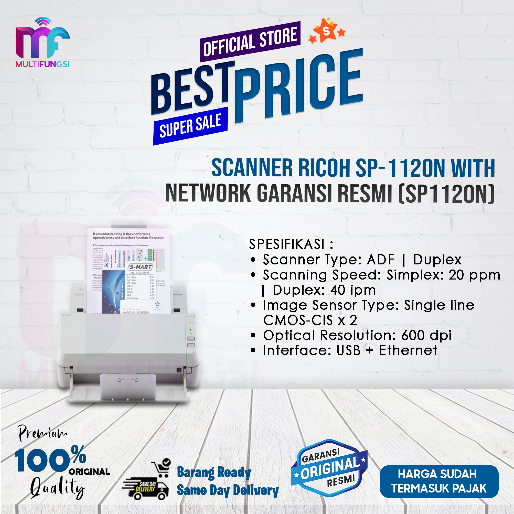 Jual Scanner Fujitsu / Ricoh SP-1120N with Network Garansi Resmi ...