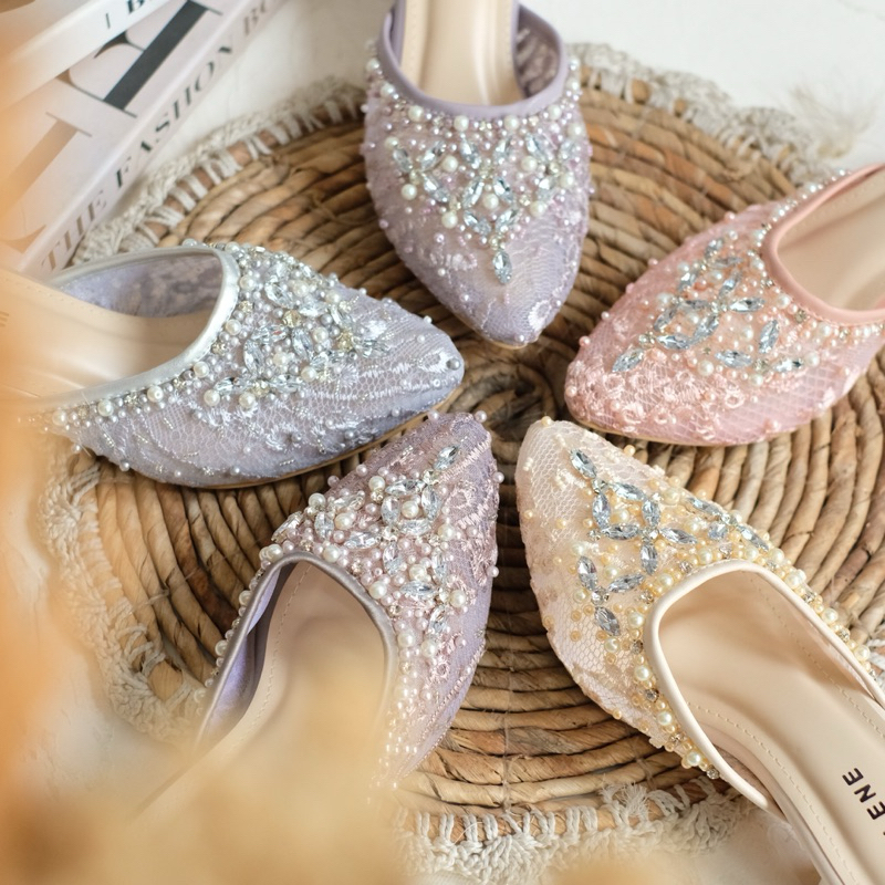 Jual 𝗖𝗘𝗟𝗟𝗘𝗡𝗘 Kalila Beads Heels 4 warna / Wedding shoes sepatu ...