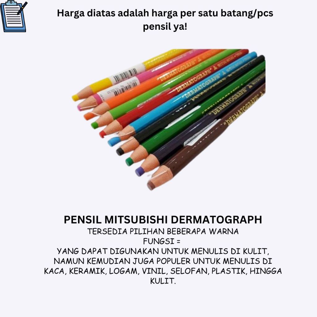Jual Pensil pencil kaca mitsubishi dermatograph | Shopee Indonesia