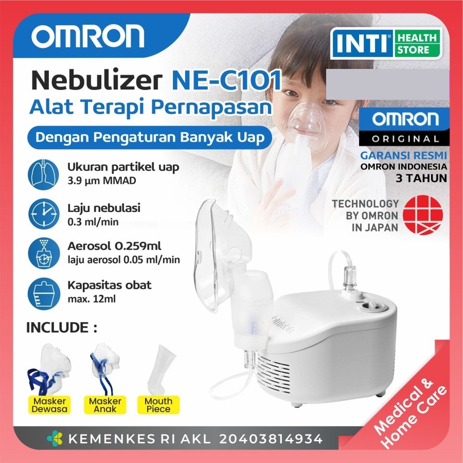 Jual Omron | Nebulizer NE C101 / NEC - 101 / Alat Uap Terapi Pernafasan | Shopee Indonesia