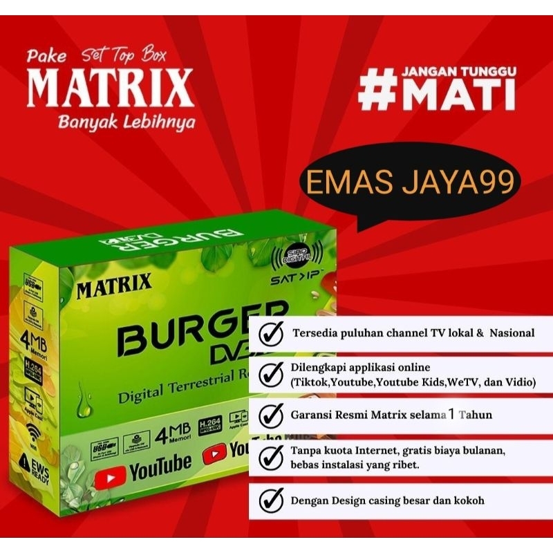 Jual Set Top Box Matrix Burger Hijau / Matrix Kuning bodi besi tipe ...