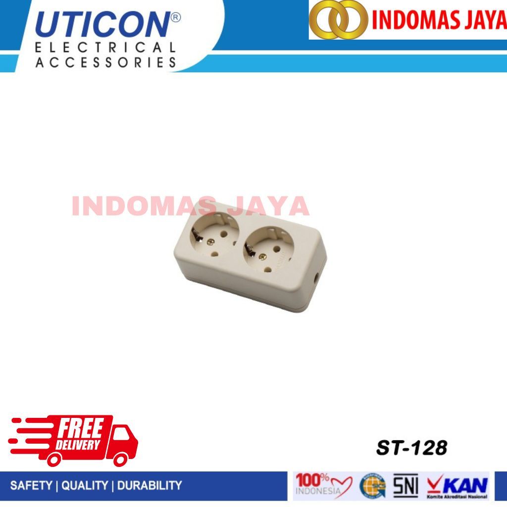 Jual STOP KONTAK 2 LUBANG ST-128 UTICON | Shopee Indonesia