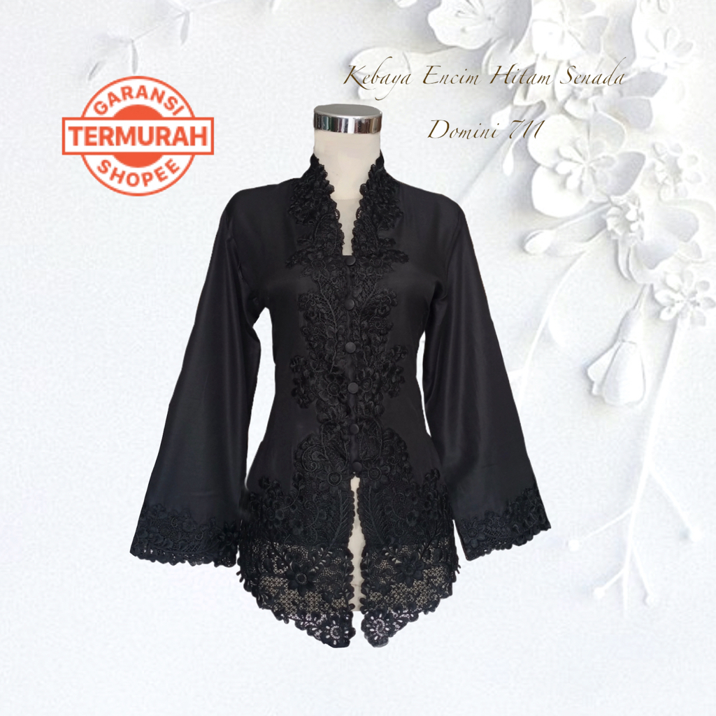 Jual Kebaya Hitam Encim Senada Bordir Ning 711 | Shopee Indonesia