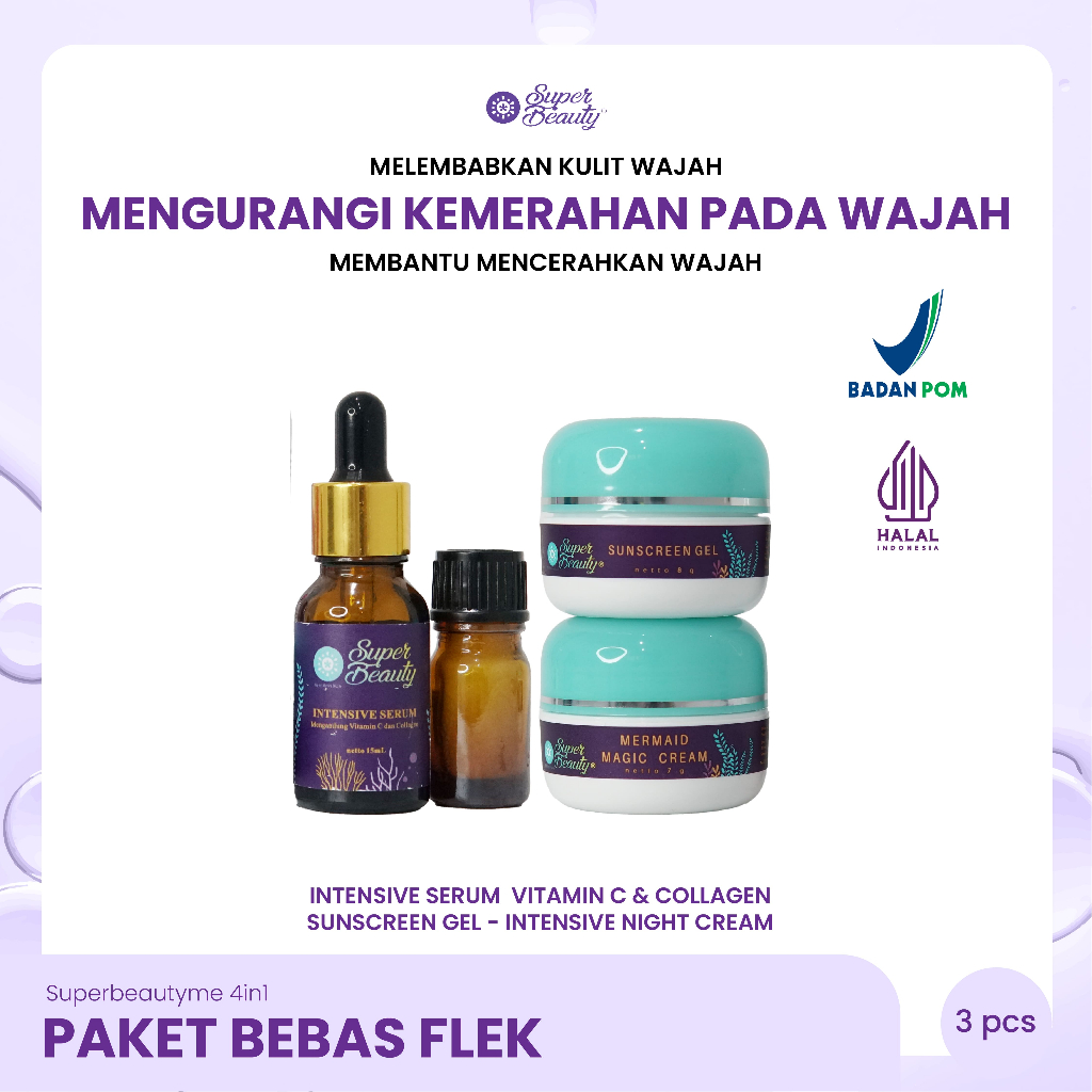 Jual PAKET BEBAS FLEK SuperBeauty - By SuperSkin - Krim Pagi Plus Gel ...
