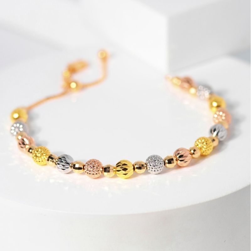 Jual Gelang Emas Itali Bola 3 Warna Cukitan Ft Bola Gerigi - Toko Emas ...