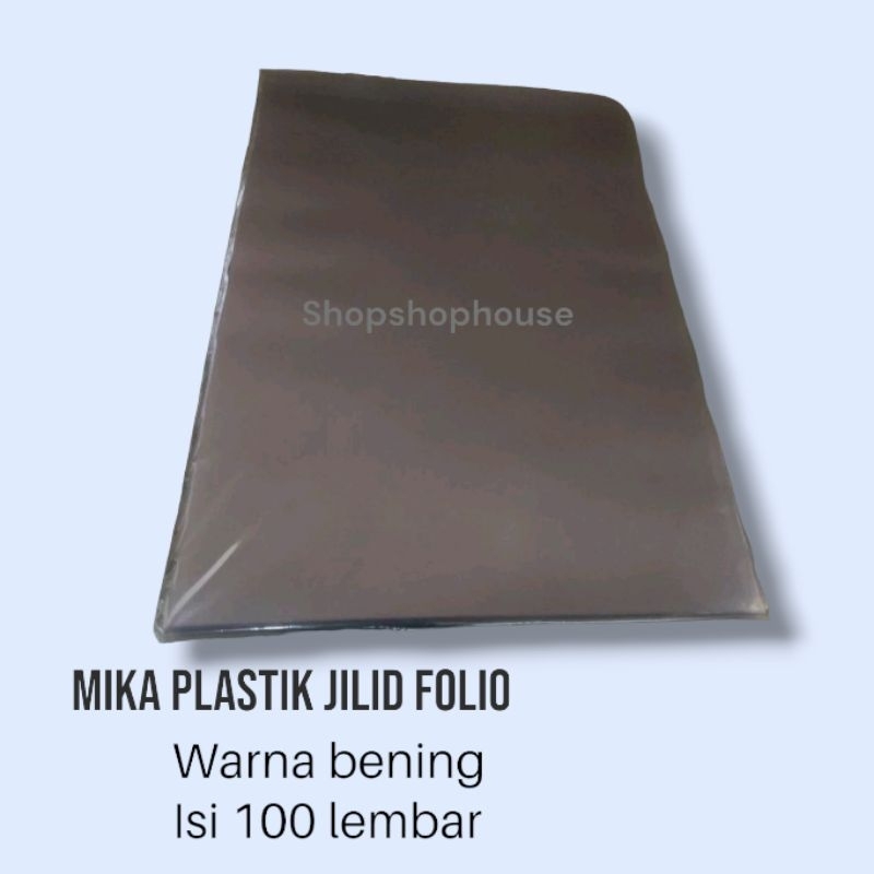 Jual Cover mika jilid bening F4 / plastik mika jilid folio (100 lembar) | Shopee Indonesia