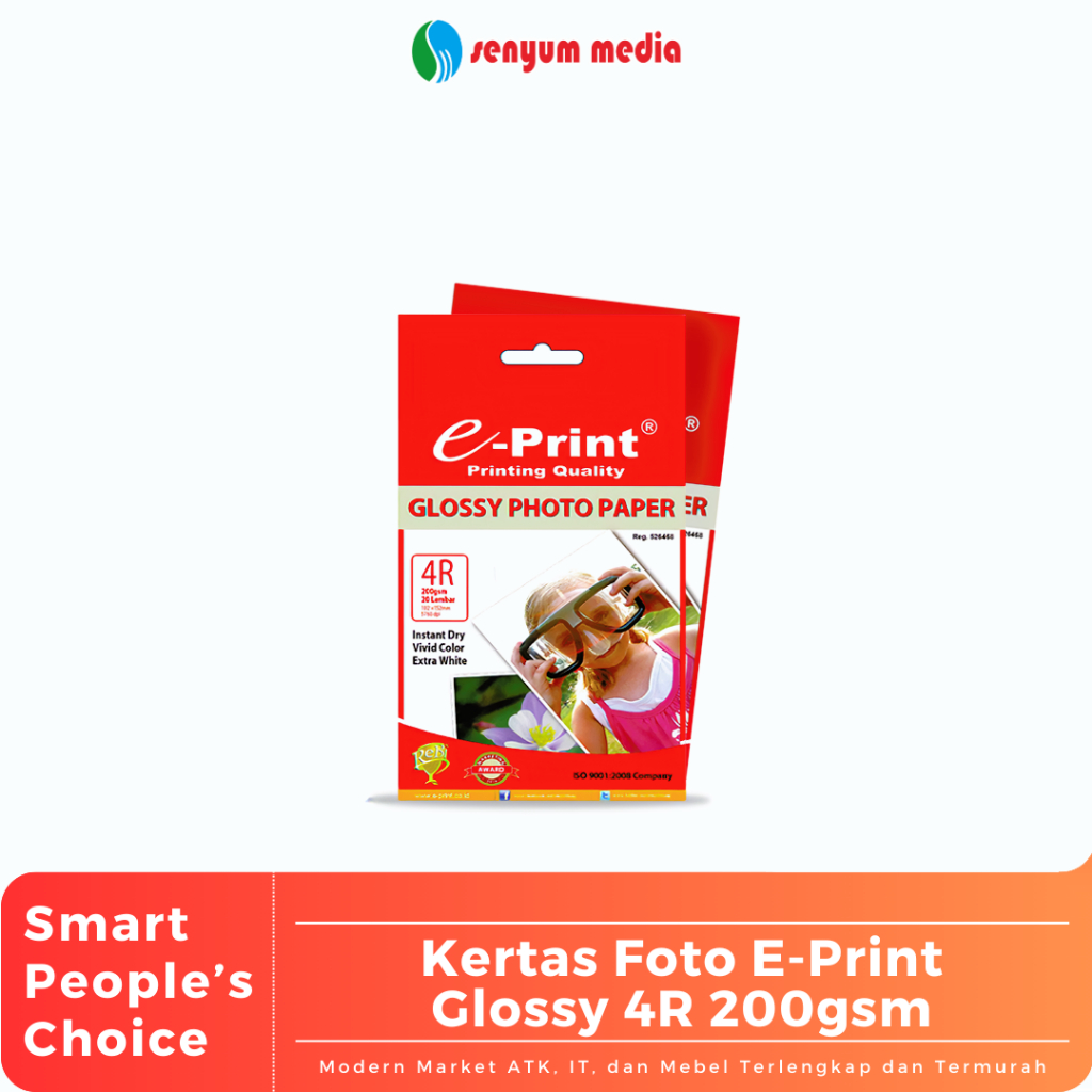 Jual Kertas Foto E-Print Glossy 4R 200gsm (1 Pak Isi 20 Lembar) (S:PAK ...