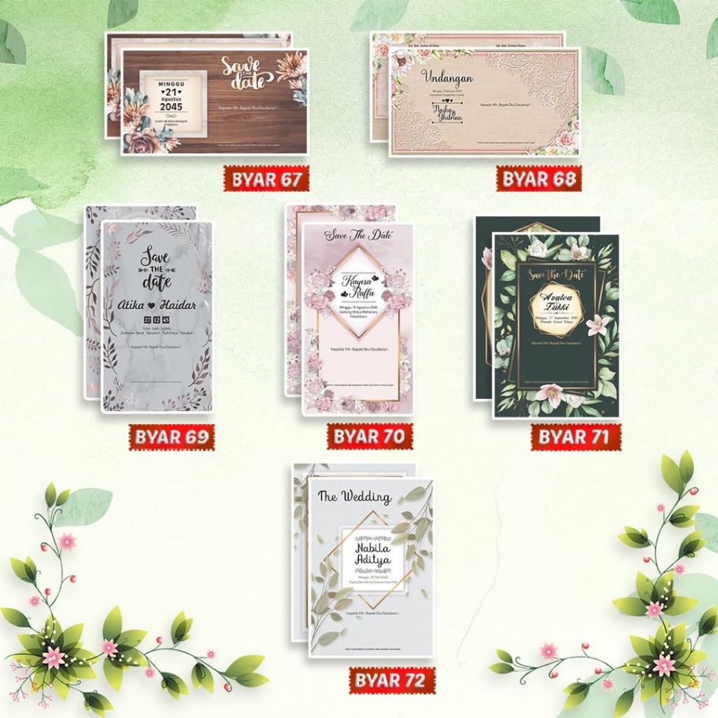 Jual UNDANGAN WEDDING CETAK (Free Kemasan + Label Nama) - EDISI BYAR ...