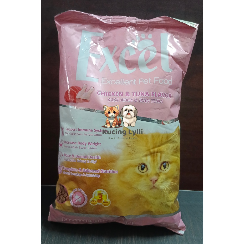 Jual EXCEL Mother Kitten Chicken Tuna 500 Gram Makanan Kucing Kering ...