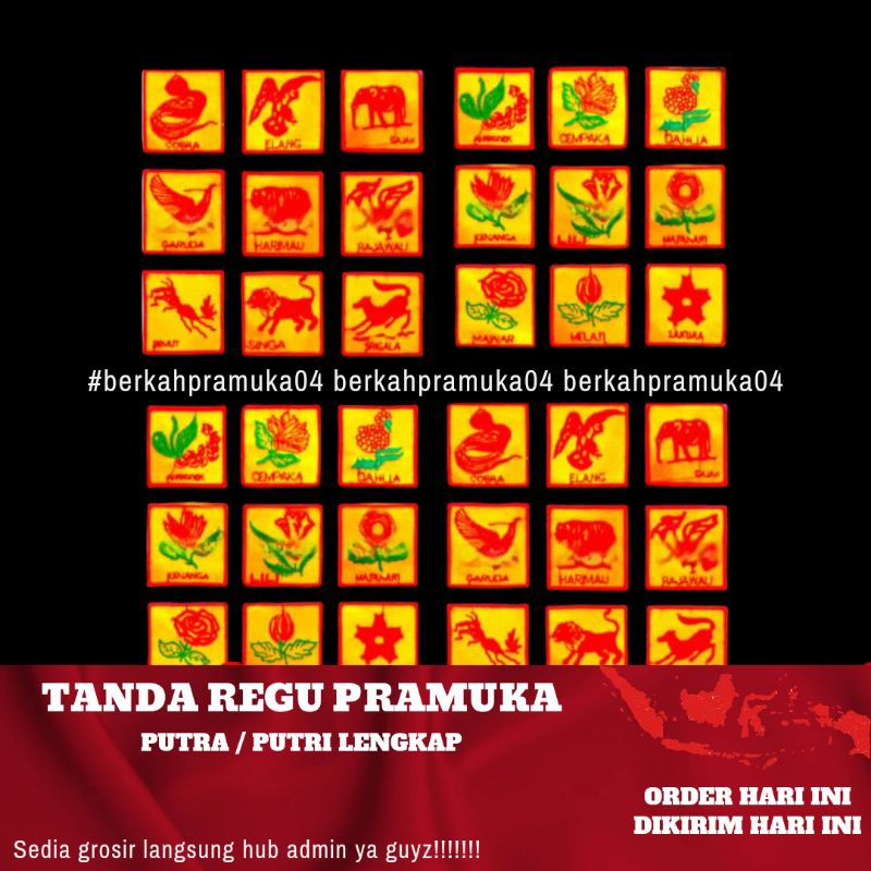 Jual Logo bordir badge bed tanda regu pramuka putri bunga anggrek ...