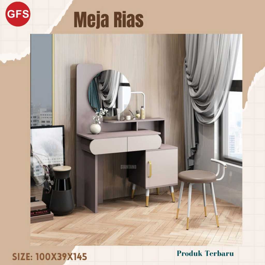 Jual MEJA RIAS MINIMALIS KACA BULAT | Shopee Indonesia