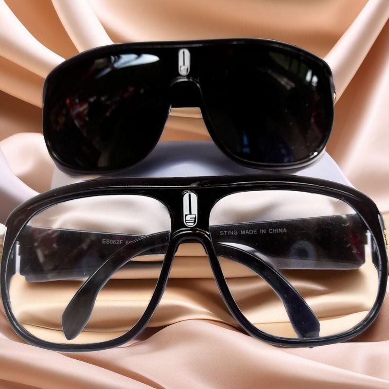 Jual ES062 kacamata las hitam dan gerinda lensa kaca dan plastik untuk ...