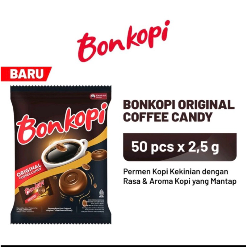 Jual Bon Kopi original coffee candy 125g(50pcx2.5g) | Shopee Indonesia