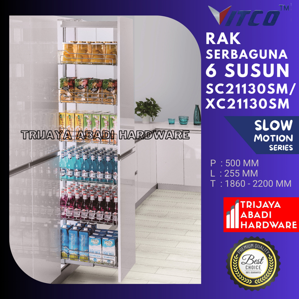 Jual Vitco Rak Dapur 6 Susun XC21130SM SC21130SM Stainless Steel Chrome ...
