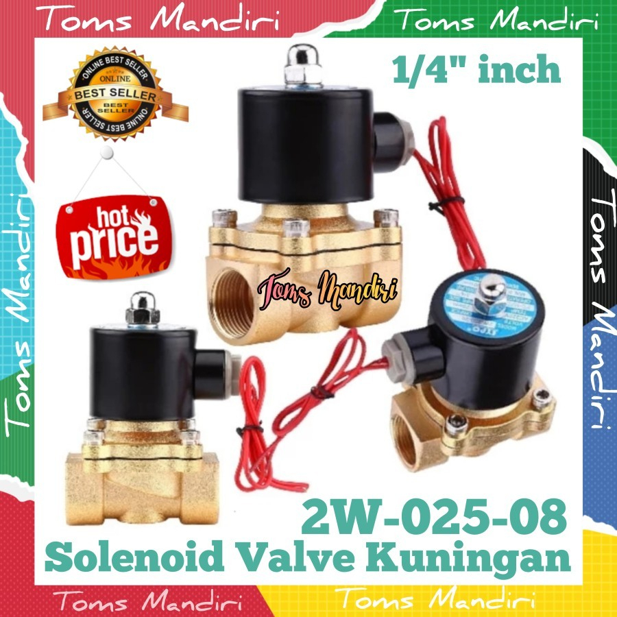 Jual Solenoid Valve 2 way 2w-025-08 1/4" ac 220 | Shopee Indonesia