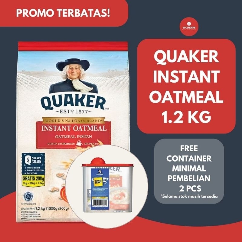 Jual QUAKER INSTANT OATMEAL 1200 GR EXP TERBARU / QUAKER INSTANT ...