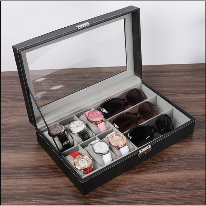 Jual Kotak Tempat Jam Tangan Jumbo isi 6 mix Kacamata isi 3 | Watch Box ...