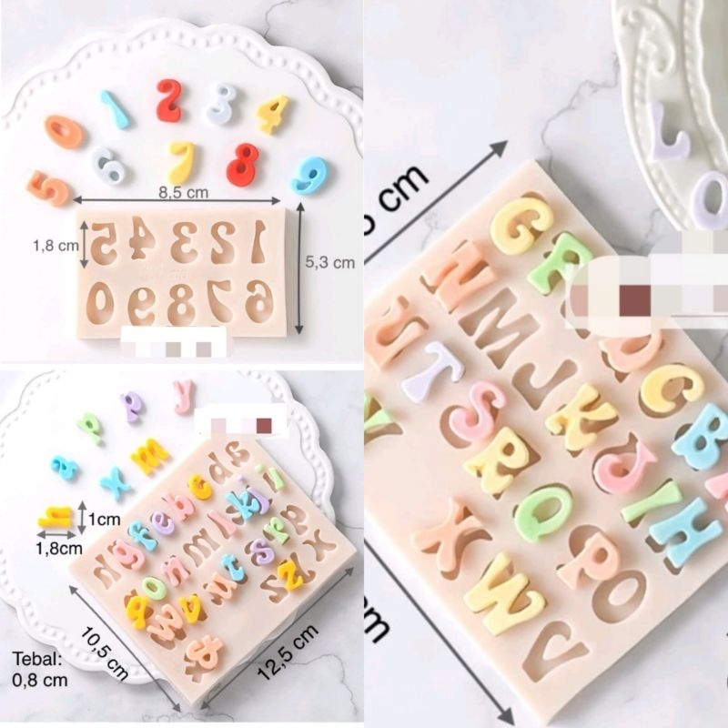 Jual Cetakan Fondant Silikon Huruf dan Angka, Cetakan Premium Silikon ...