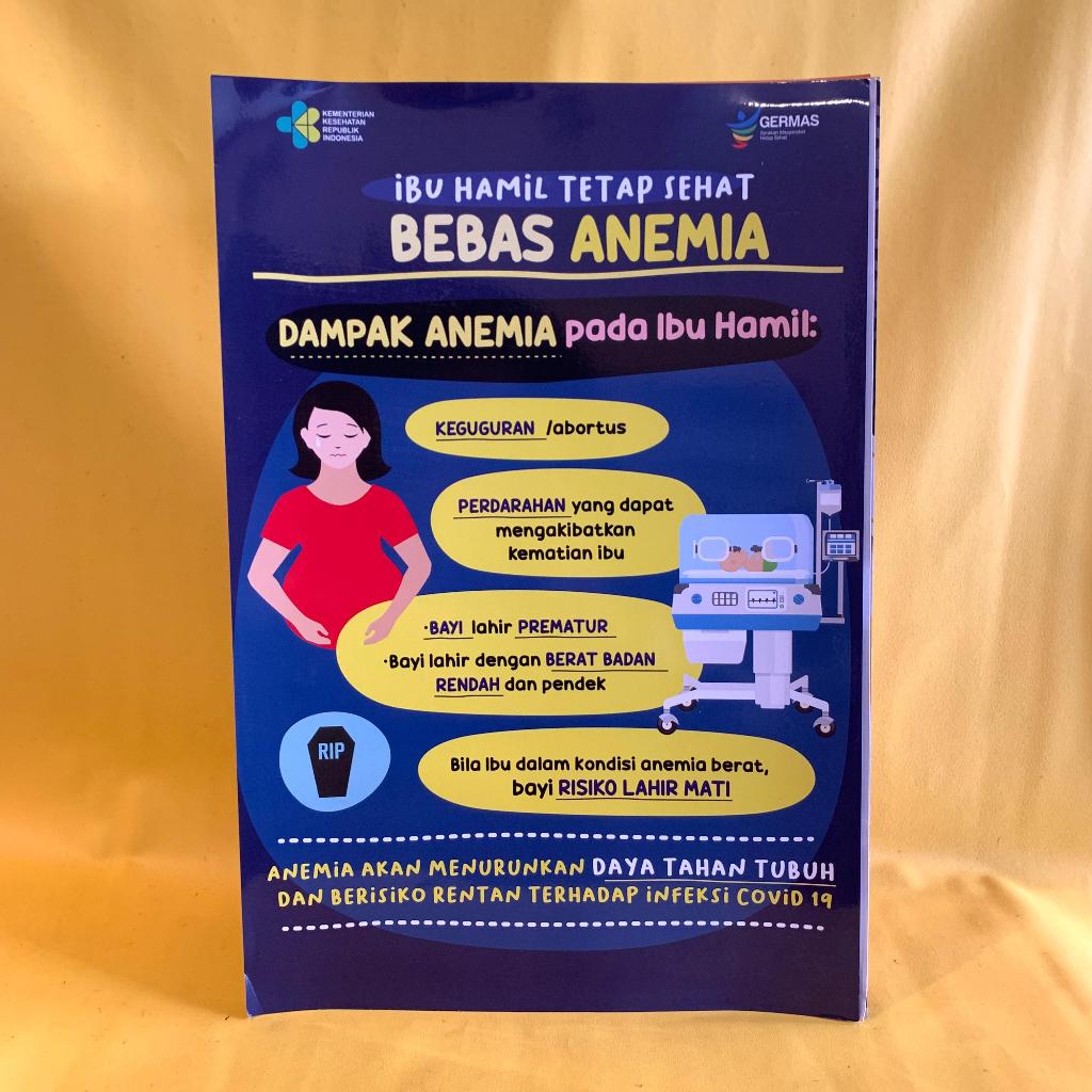 Jual Poster Kesehatan | Poster Ibu Hamil Tetap Sehat Bebas Anemia ...