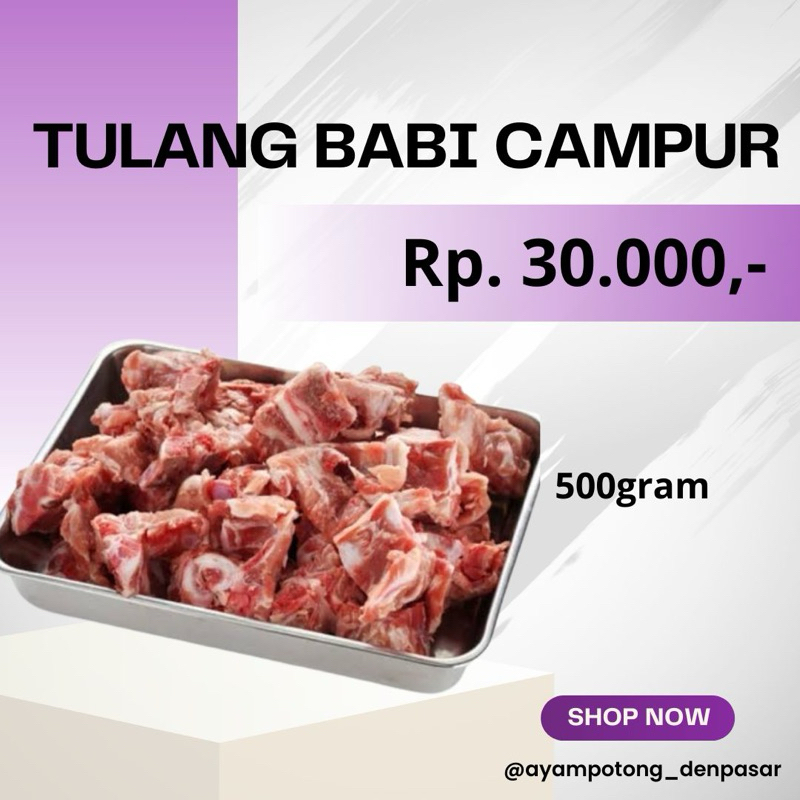 Jual TULANG IGA BABI | BACON | URUTAN | SAMSAM | LULUR BABI | PAHA BABI ...