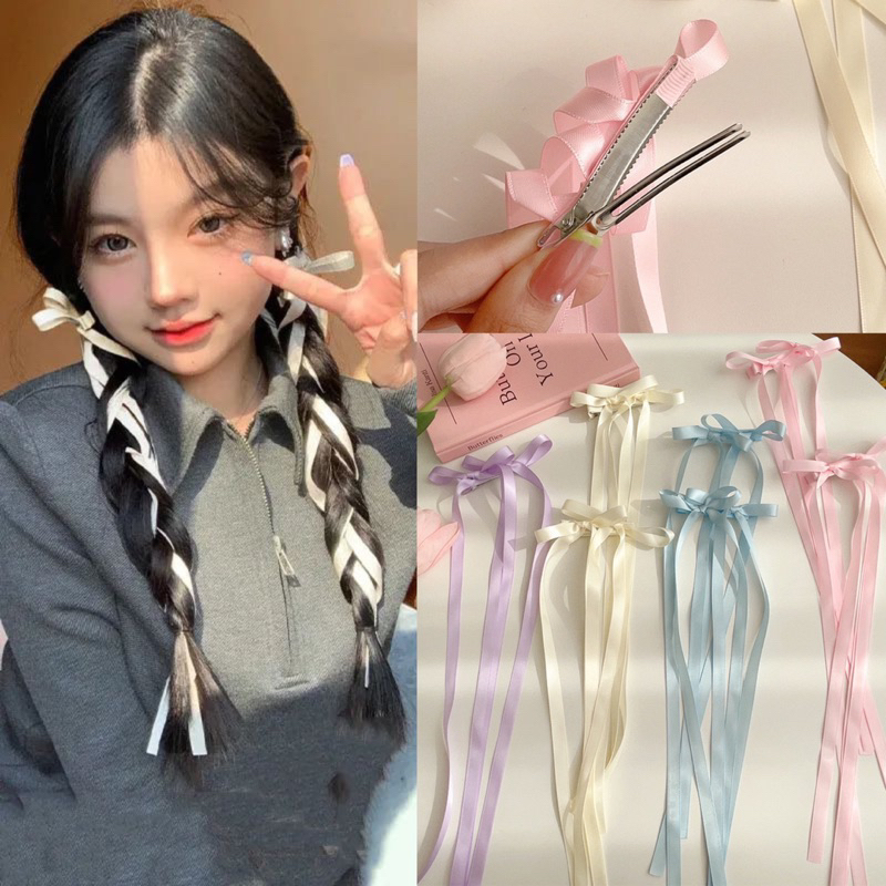Jual Jepit Rambut Pita Untai Twist Braid Simpul Long Jepitan Rambut ...