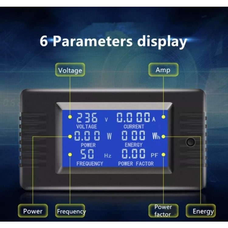 Jual AC Digital Watt Meter PZEM-022 100A Peace Fair KWH Meter with Coil ...