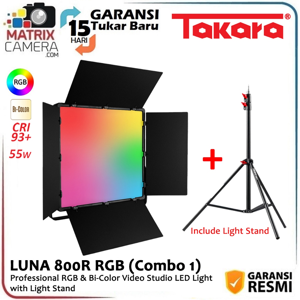 Jual Takara LUNA 800R RGB & Bi-Color Video Studio LED Light | Shopee ...