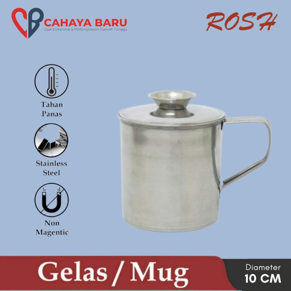 Jual ROSH MUG STAINLESS TTP 10CM | Shopee Indonesia