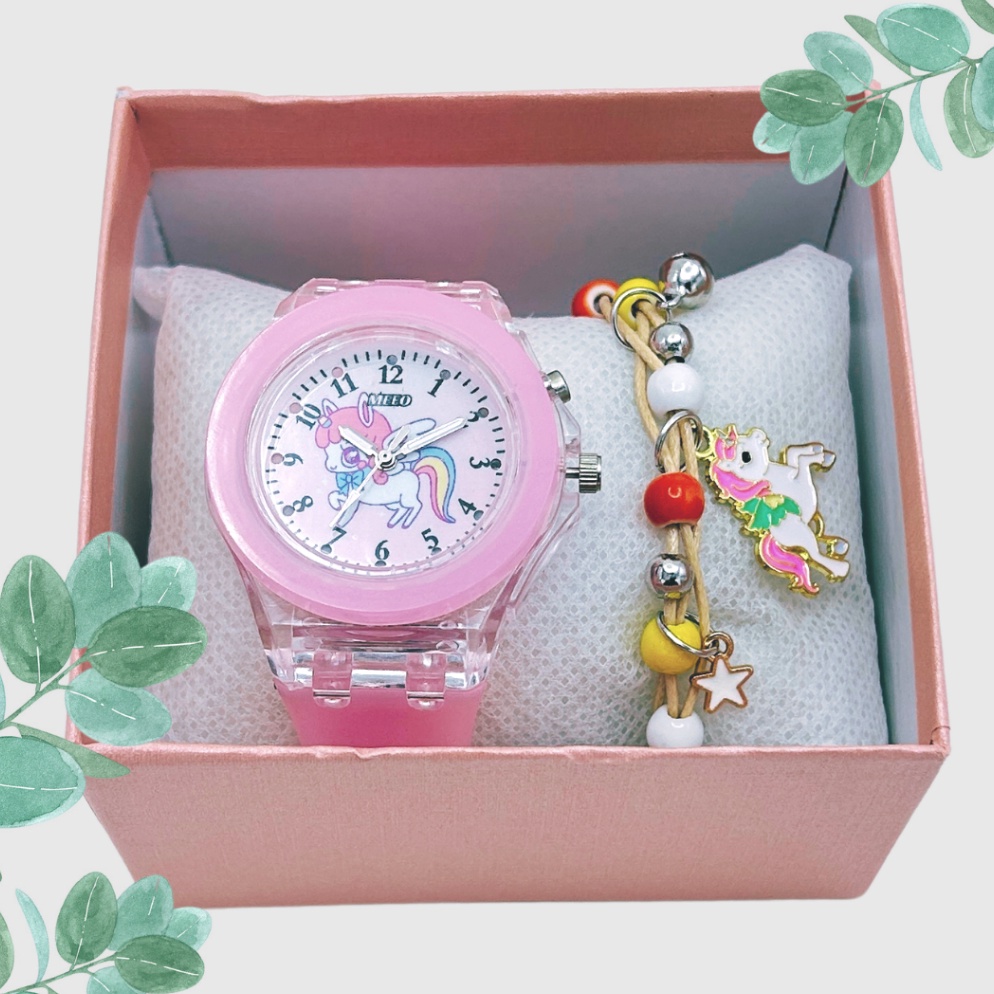 Jual PRODUK EQRC Set Kado jam anak tk perempuan Jam Tangan Anak Fashion ...