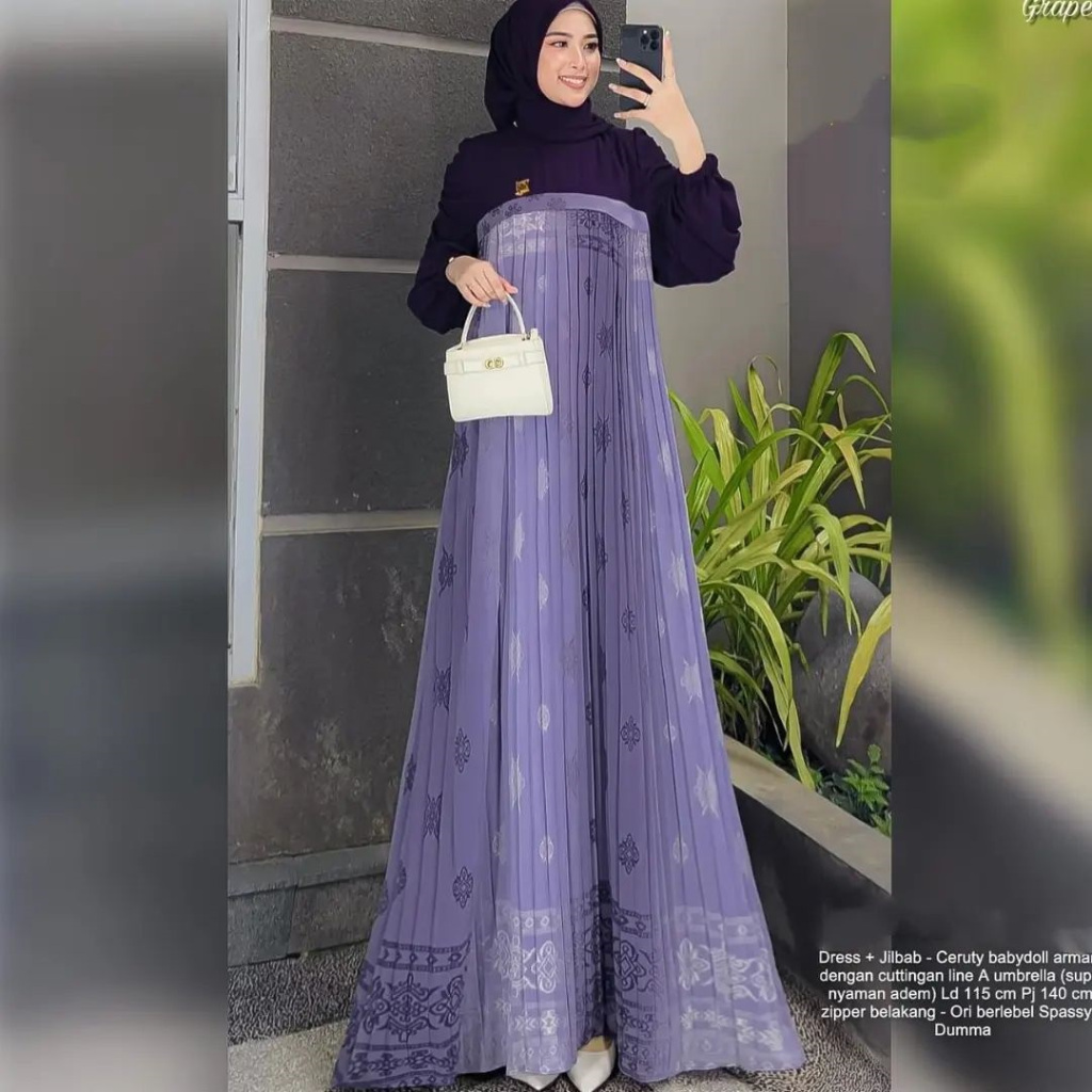 Jual Baju Gamis Terbaru 2024 Evelyn Dress Kondangan Mewah Dan Elegan Matt Ceruty Babydoll Armany ...