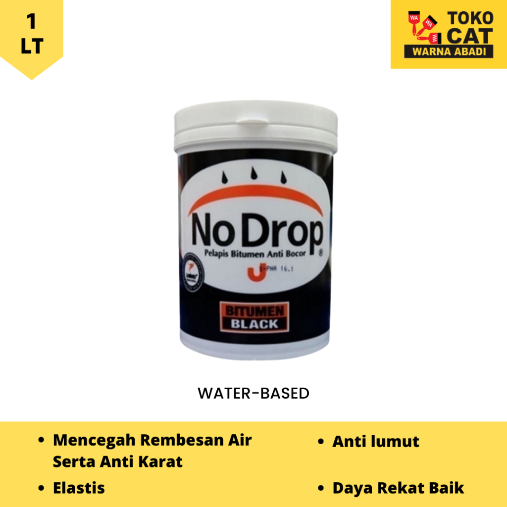 Jual Cat Tembok Waterproofing Anti Bocor No Drop Bitumen 1 kg | Shopee Indonesia