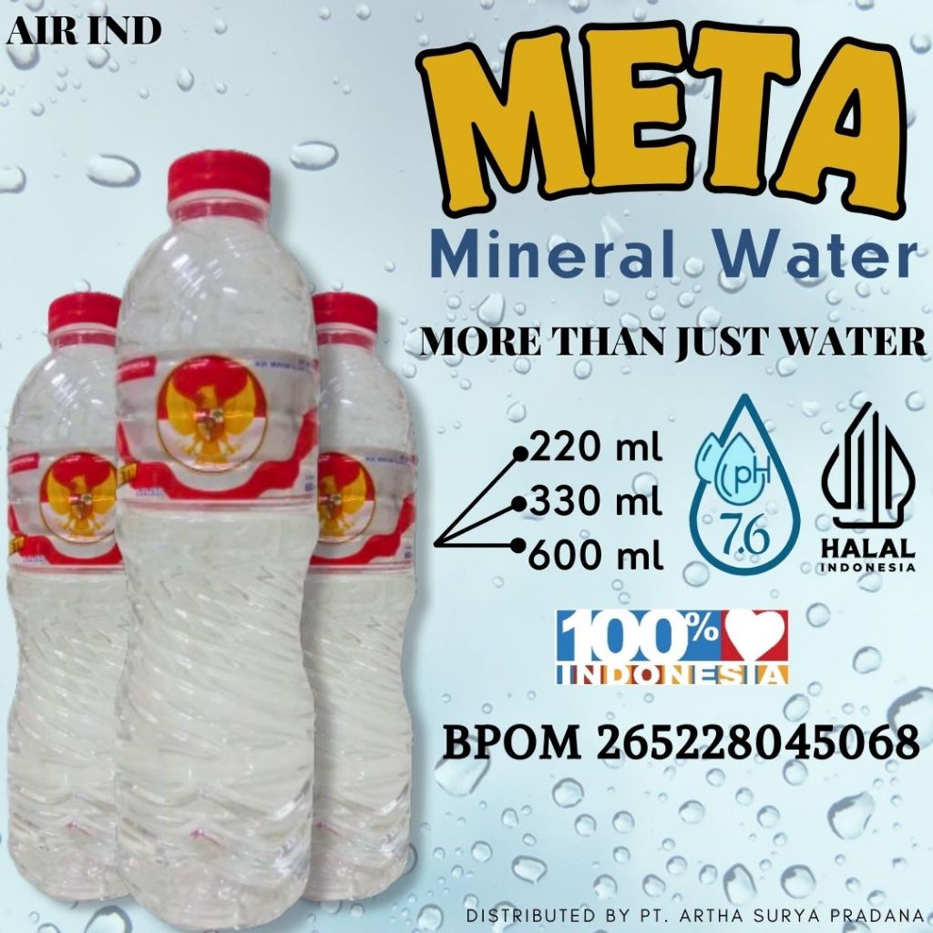 Jual META WATER AIR MINERAL BOTOL 600ML DUS (ISI 24BOTOL)-BRONTZ JOGJA ...