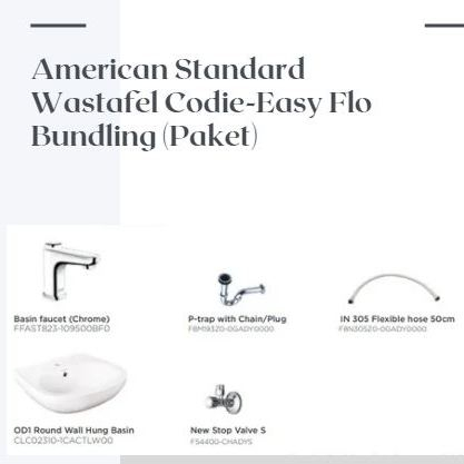 Jual American Standard Wastafel/Guci Tangan Codie Easy Flo Bundling ...