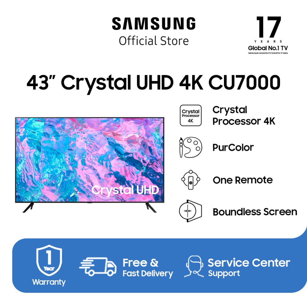 Jual Samsung Smart TV 43 inch Crystal UHD CU7000 dengan Crystal ...