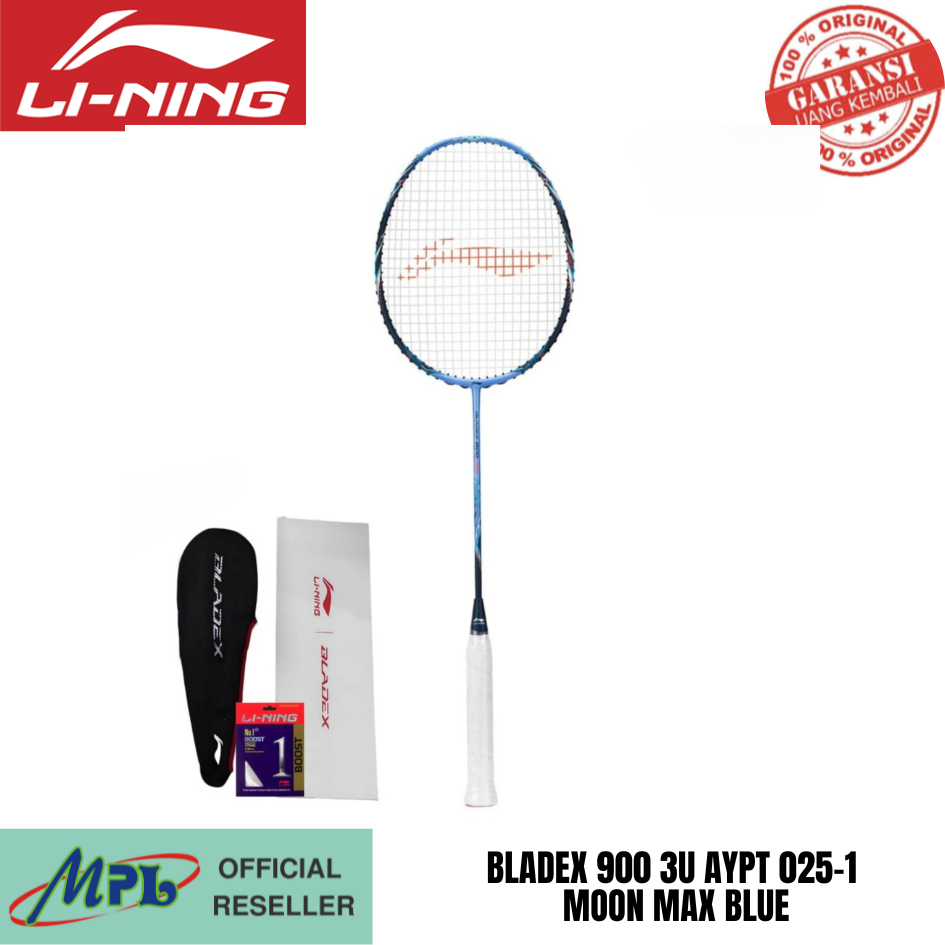 Jual RACKET BADMINTON LINING BLADEX 900 MOON MAX SET-3U BLUE AYPT 025-1 ...