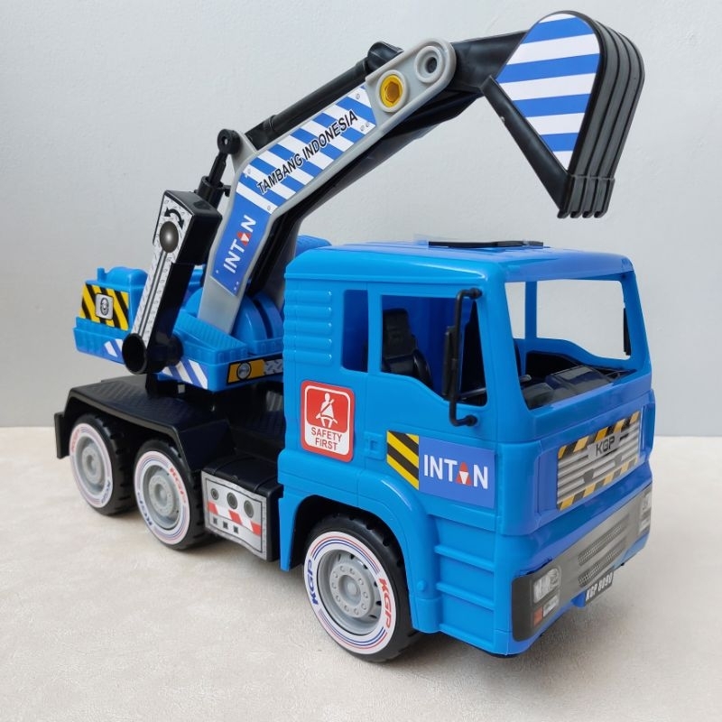 Jual Mainan Truk Derek Jumbo / Truk Beko Excavator Truk Crane Roda ...