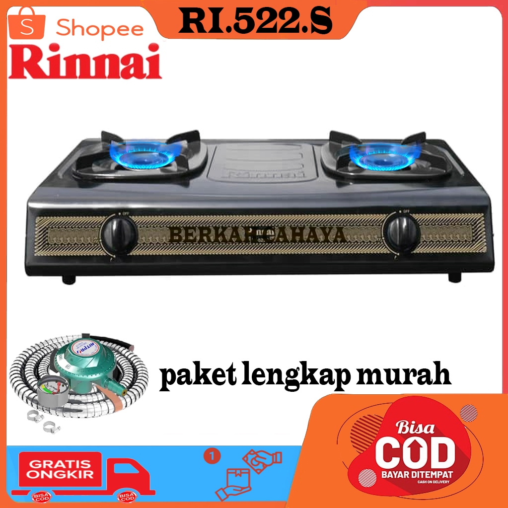 Jual KOMPOR GAS RINNAI RI-522S Memiliki desain batik cantik khas Indonesia, kompor 2Tungku ...