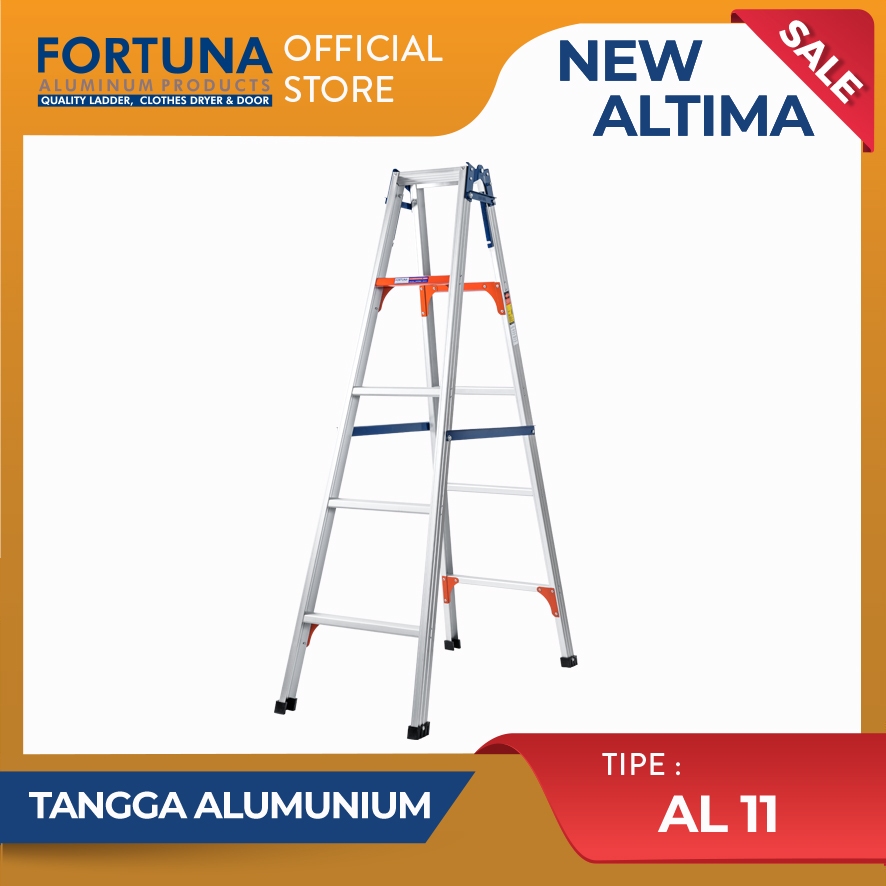 Jual Fortuna Tangga Lipat Aluminium New Altima 200 Cm AL-11 | Shopee Indonesia