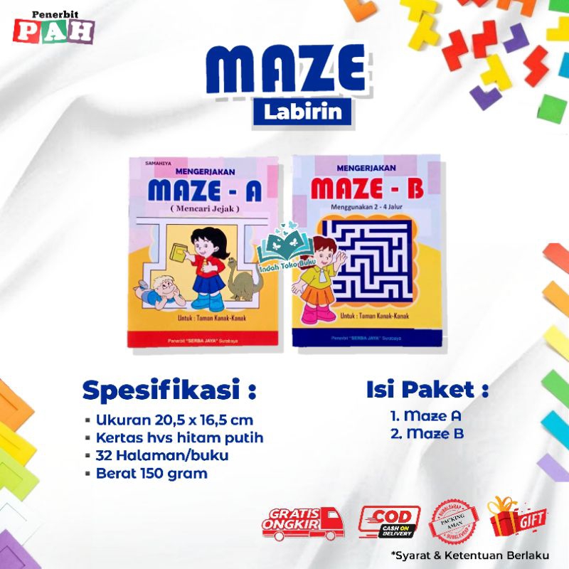 Jual ISI 2 BUKU - PAKET MAZE LABIRIN Buku Aktivitas Anak Game Permainan Mainan Edukasi Maze ...