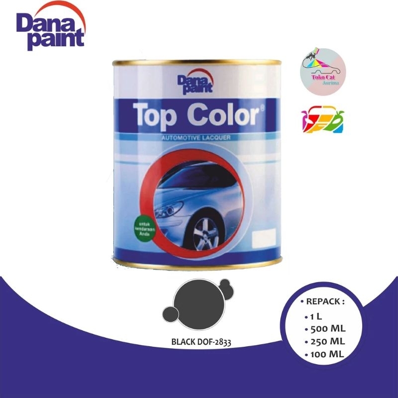 Jual CAT DUCO BLACK DOFF-2833 CAT MOBIL MERK TOP COLOUR 1 LITER REPACK ...