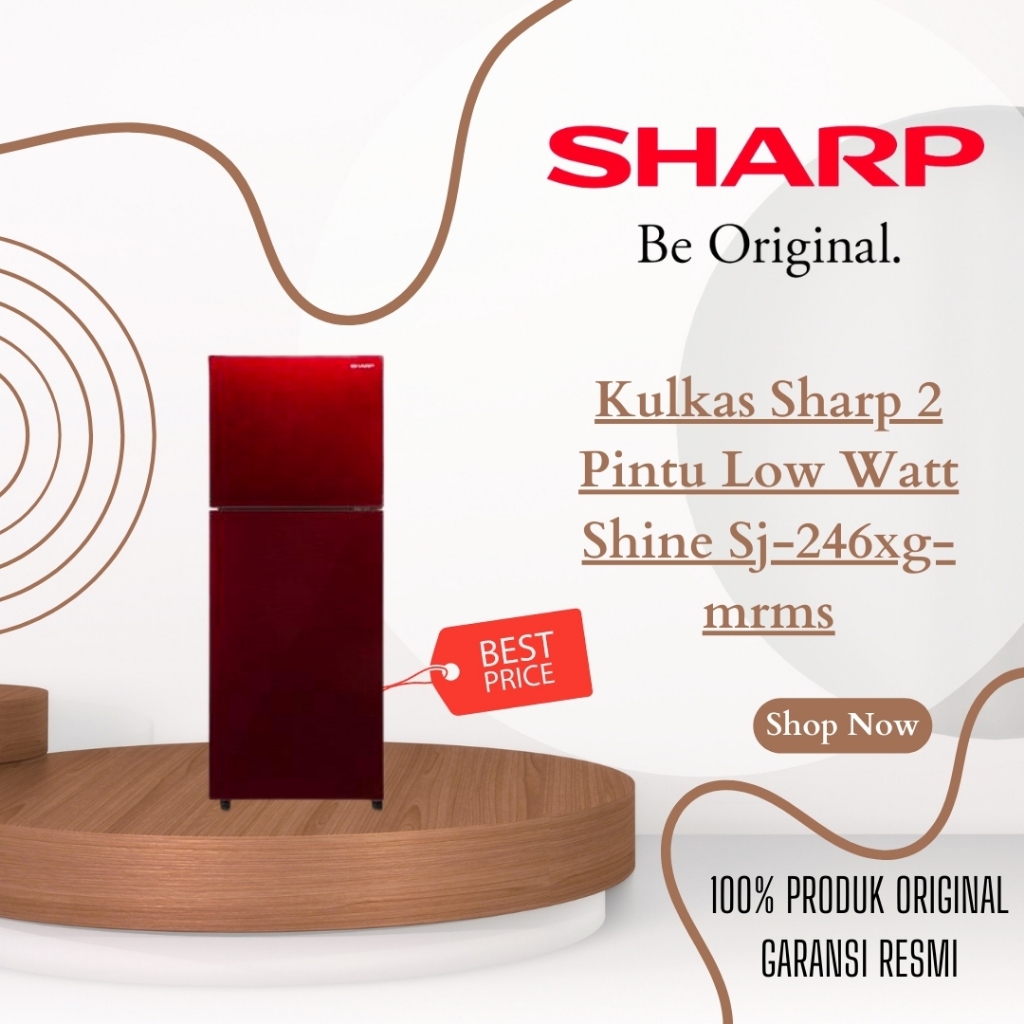 Jual Kulkas 2 Pintu Sharp 205 Liter SJ 246 XG MR/MS/ SJ246XGMRMS/ SJ-246-XG-MR-MS/ SJ 246 XG MR ...