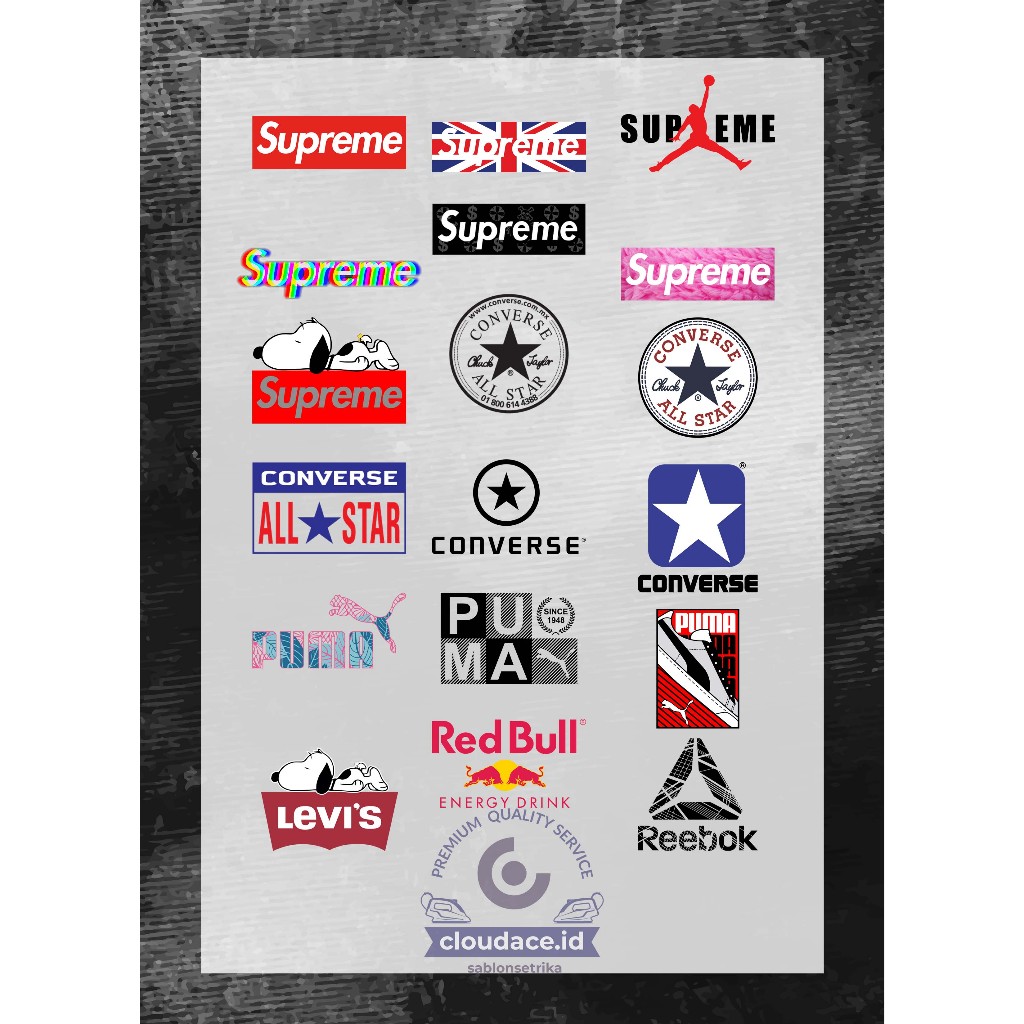 Jual SABLON DTF TEMA BRAND SPORT DAN FASHION V2 (UKURAN 7-10CM ...