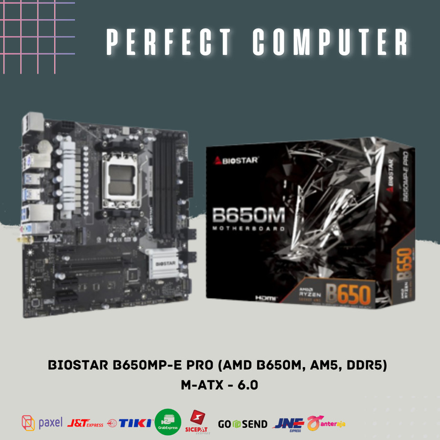 Jual MOTHERBOARD BIOSTAR B650MP-E PRO (AMD B650M, AM5, DDR5) M-ATX - 6.0 | Shopee Indonesia